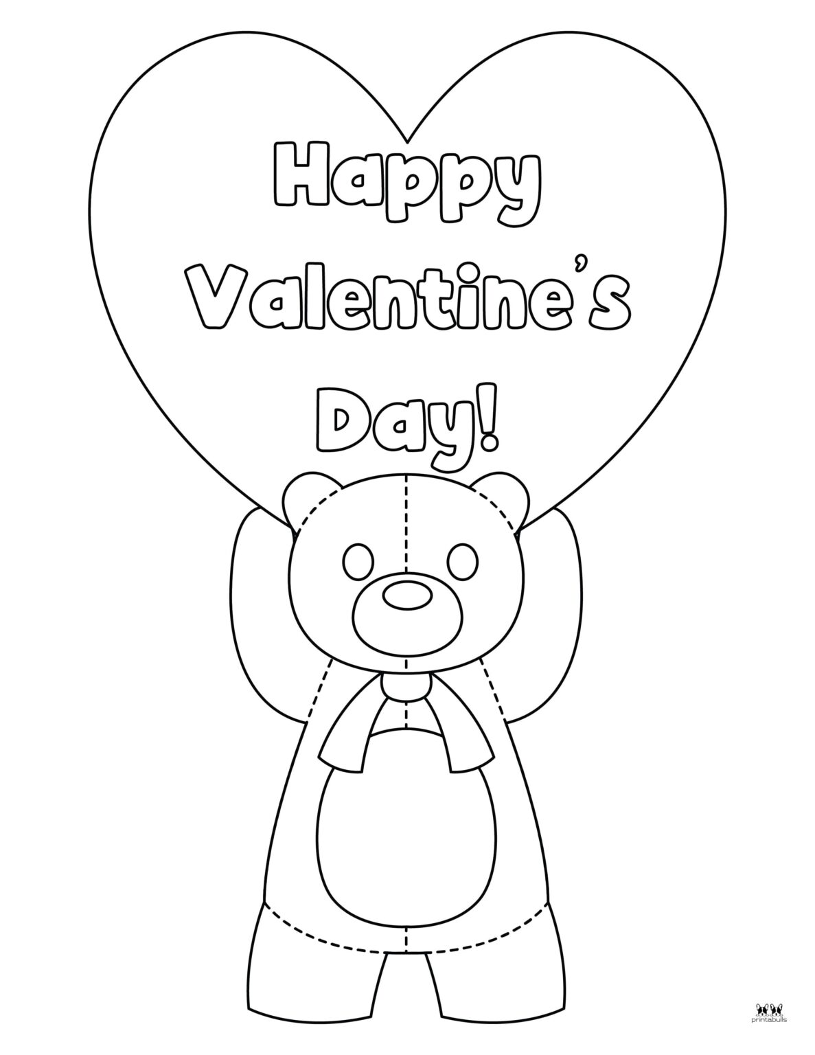 Teddy Bear Valentine's Day Coloring Pages - PrintaBulk