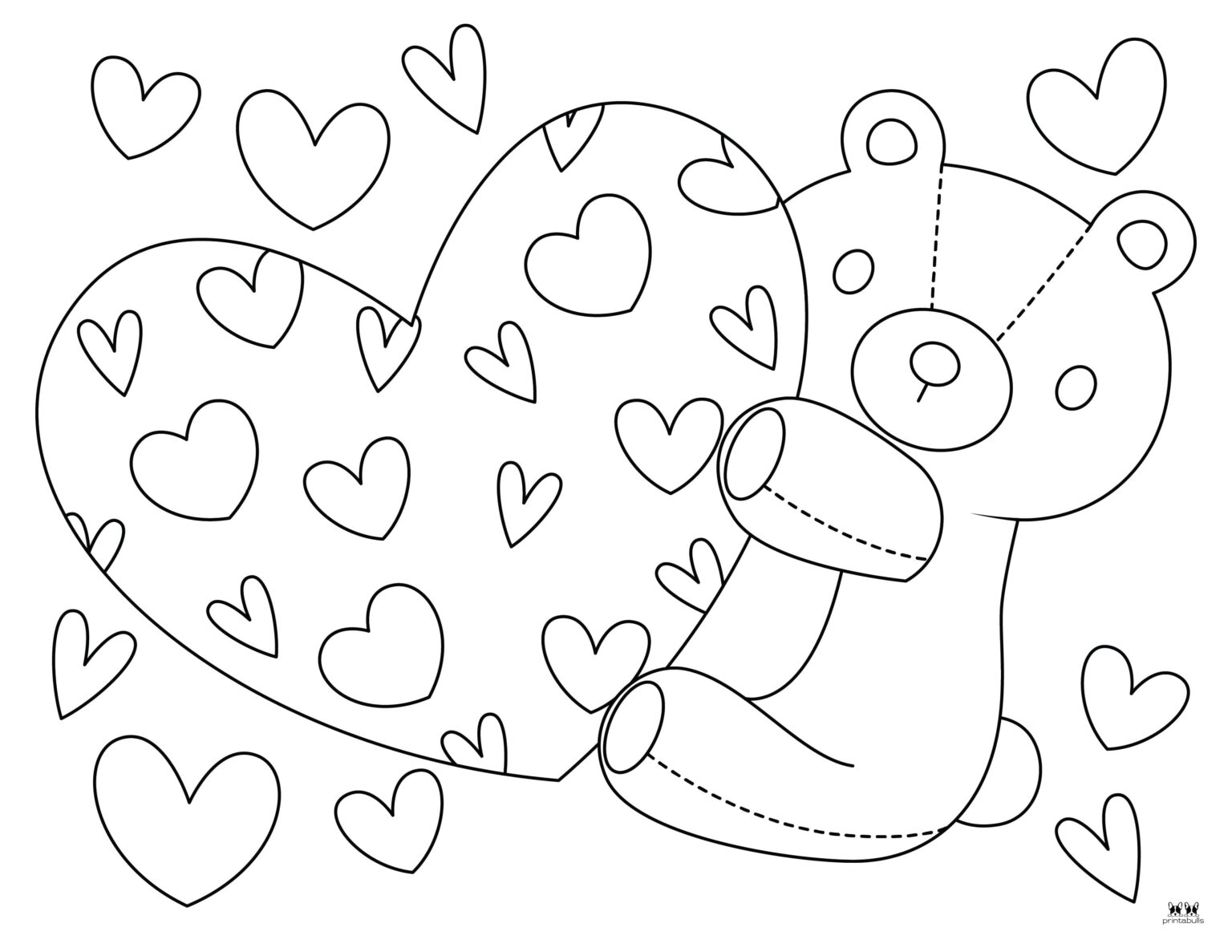 Teddy Bear Valentine's Day Coloring Pages | Printabulls