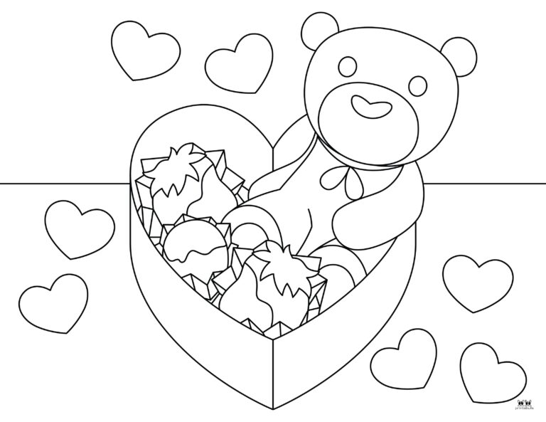 Teddy Bear Valentine's Day Coloring Pages | Printabulls