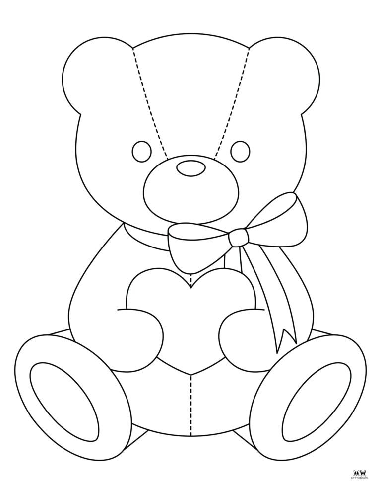 Teddy Bear Valentine's Day Coloring Pages - PrintaBulk