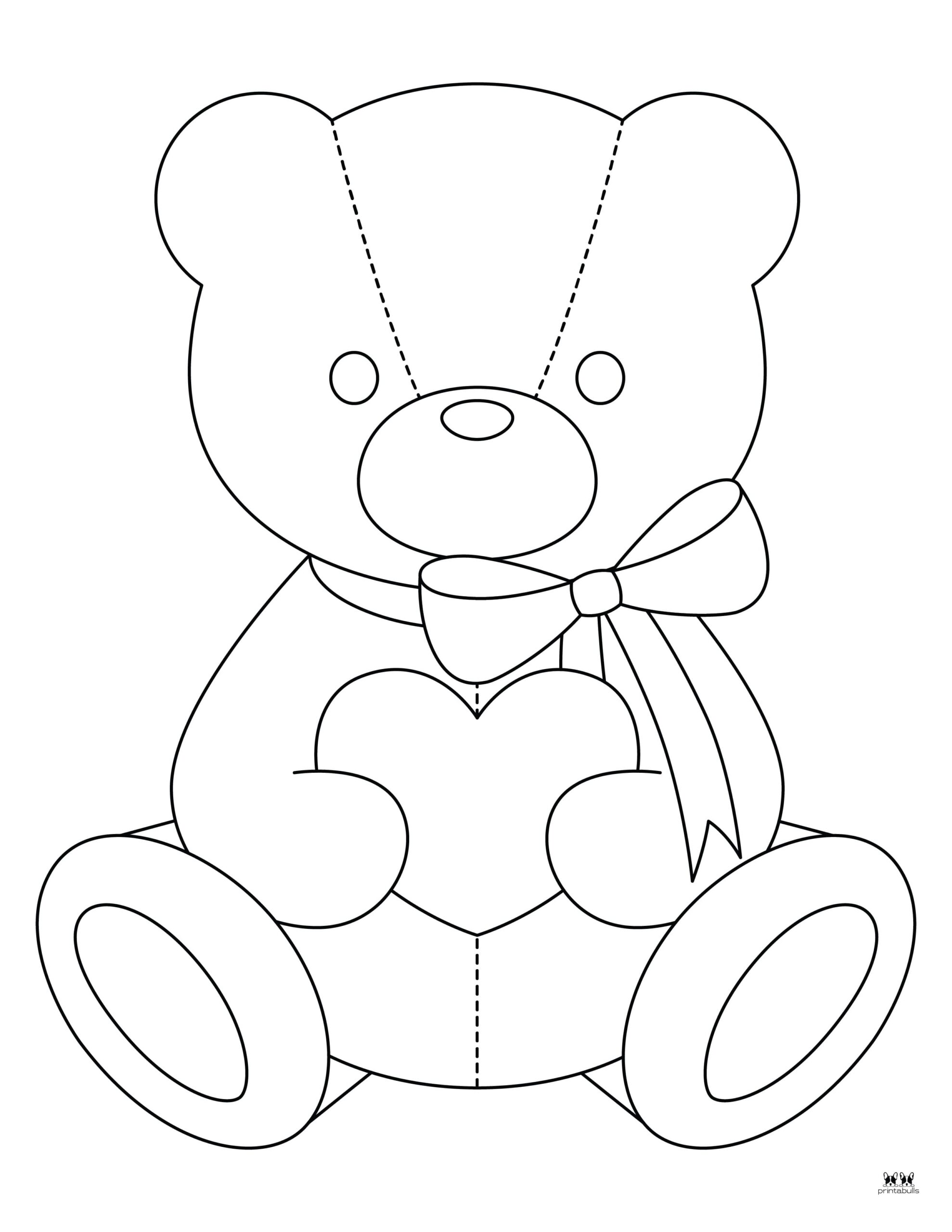 Teddy Bear Valentine's Day Coloring Pages | Printabulls