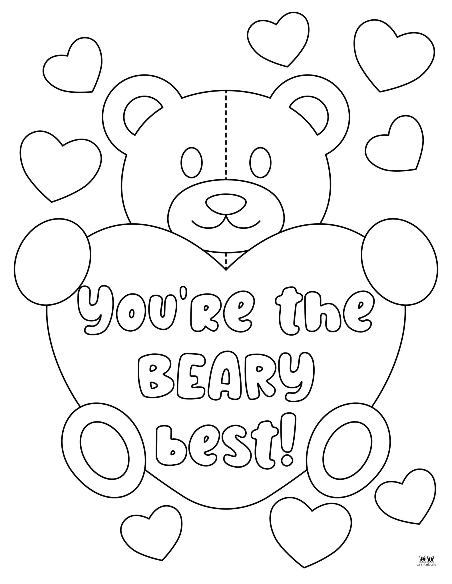 Teddy Bear Valentine's Day Coloring Pages | Printabulls