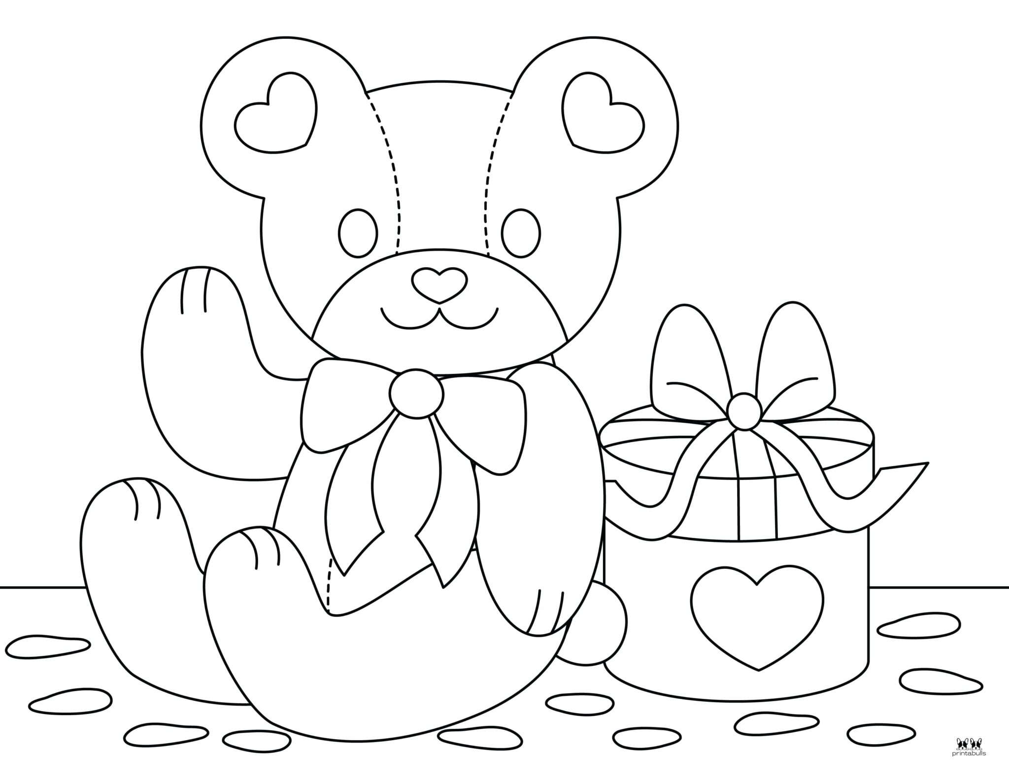 Teddy Bear Valentine's Day Coloring Pages | Printabulls