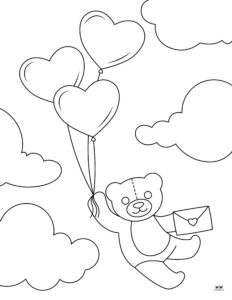 Teddy Bear Valentine's Day Coloring Pages - PrintaBulk