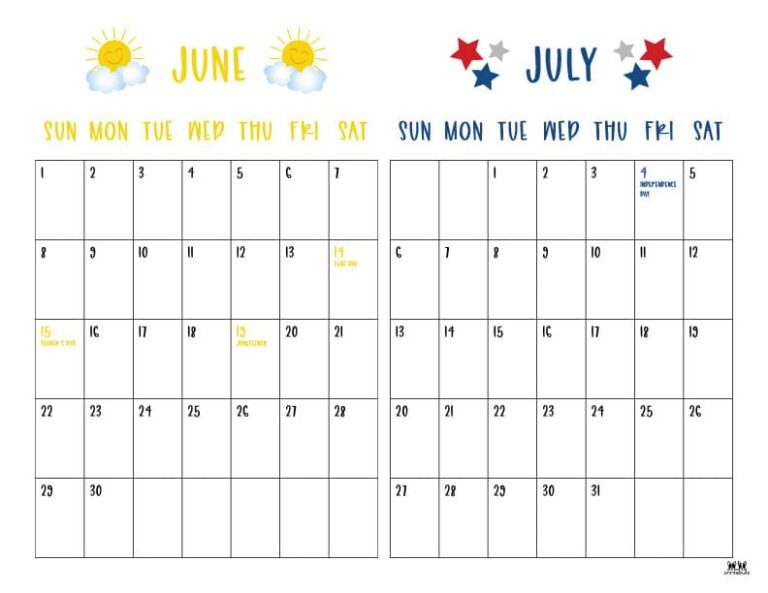 2025 Two Month Calendars - 84 FREE Printables | Printabulls