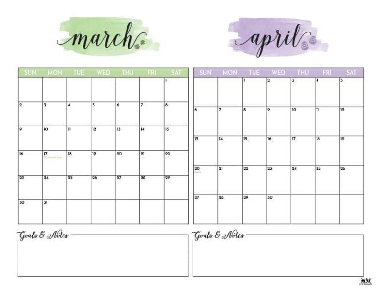 2025 Two Month Calendars - 84 FREE Printables | Printabulls
