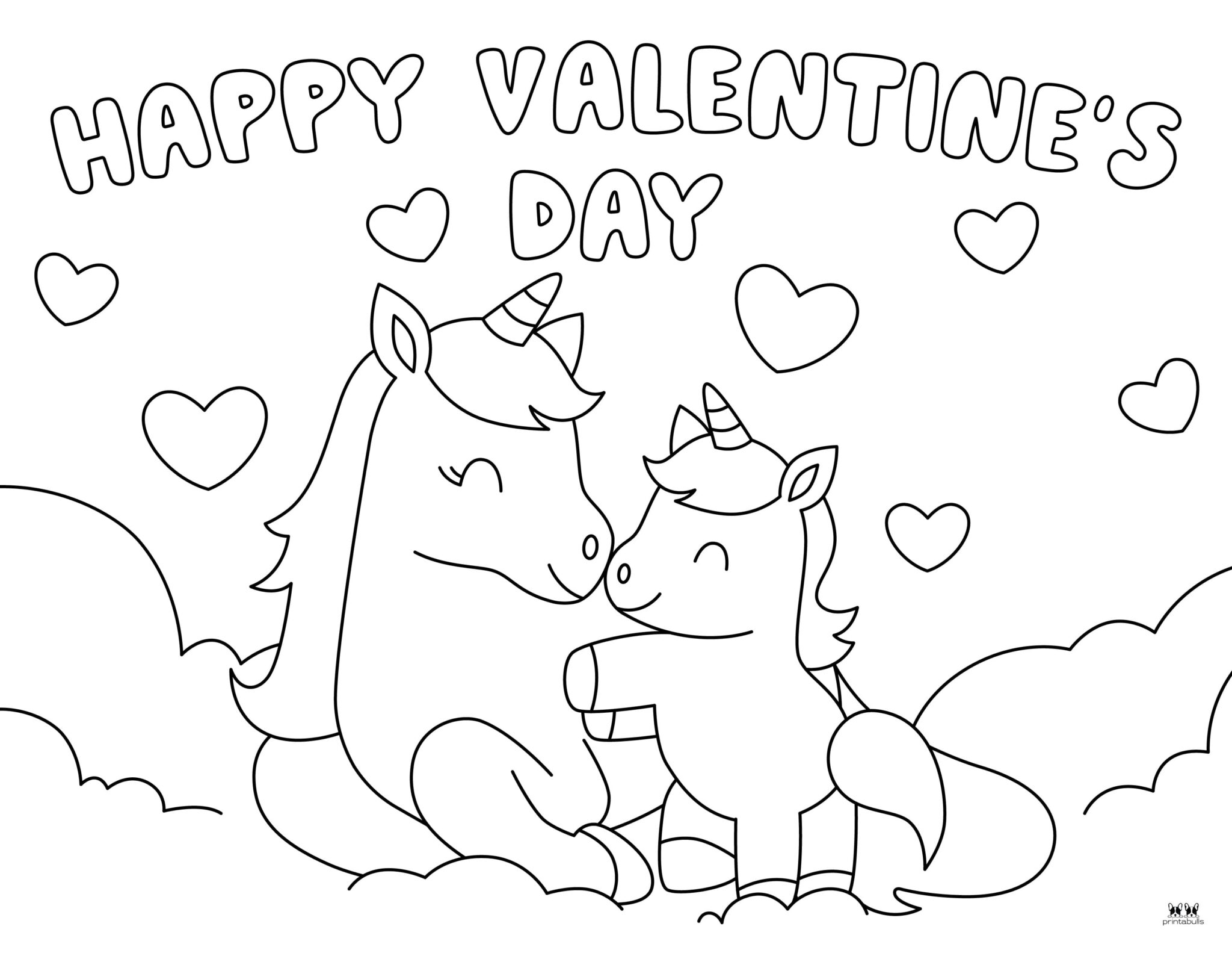 Unicorn Valentine's Day Coloring Pages - FREE - PrintaBulk