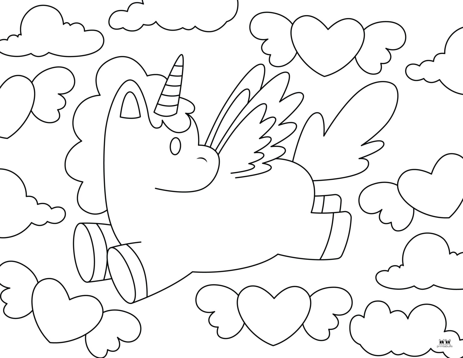 Unicorn Valentine's Day Coloring Pages - FREE | Printabulls