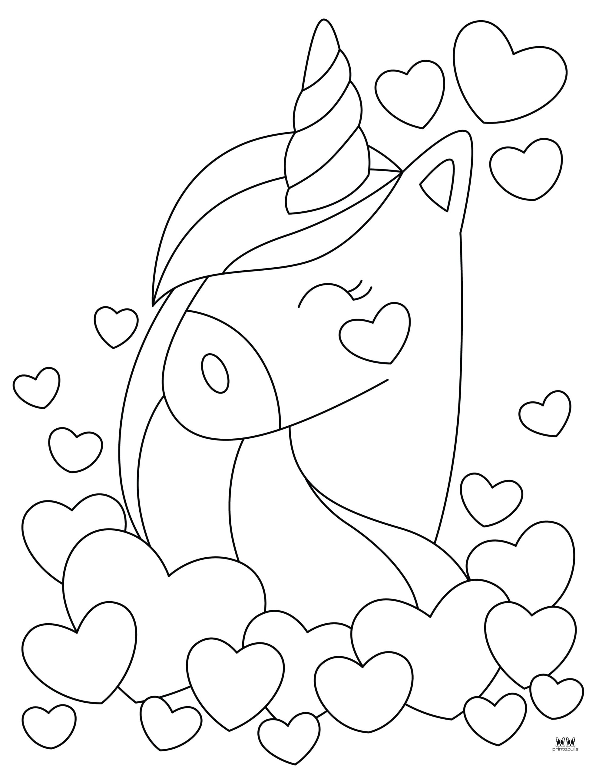 Unicorn Valentine's Day Coloring Pages - FREE - PrintaBulk