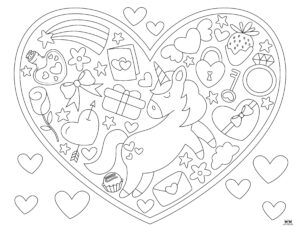 Unicorn Valentine's Day Coloring Pages - FREE | Printabulls