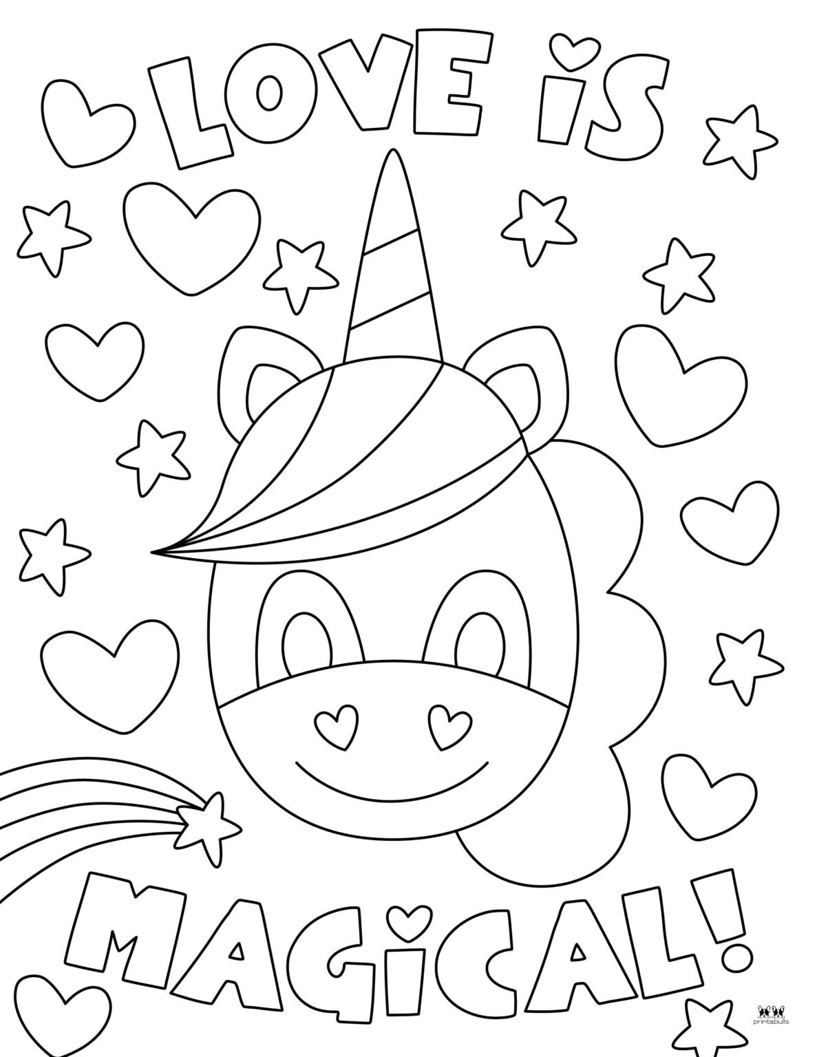 Unicorn Valentine's Day Coloring Pages - FREE | Printabulls