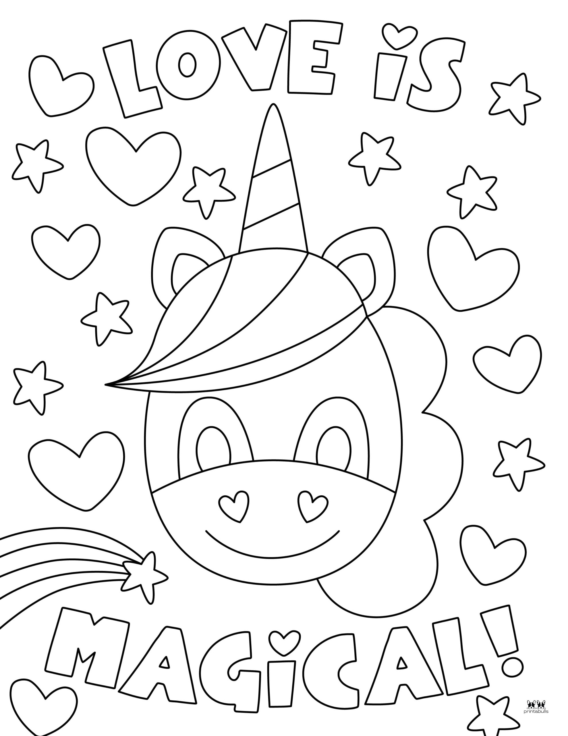 Unicorn Valentine's Day Coloring Pages - FREE | Printabulls