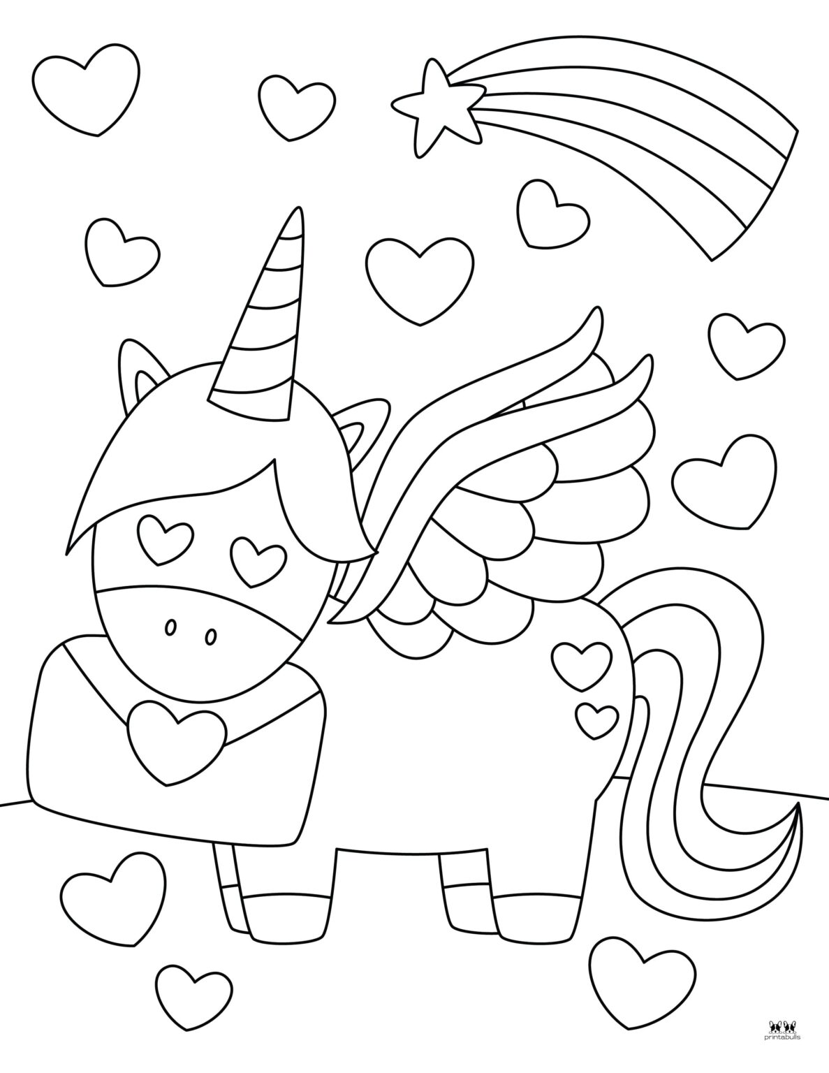Unicorn Valentine's Day Coloring Pages - FREE | Printabulls
