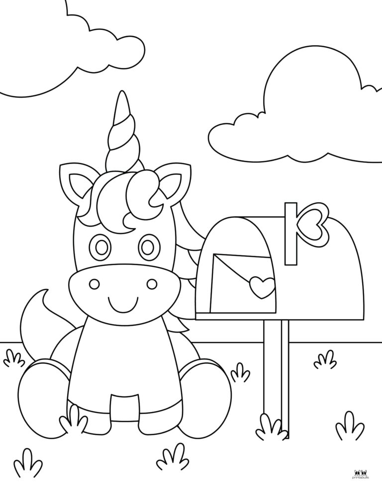 Unicorn Valentine's Day Coloring Pages - FREE | Printabulls