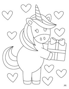 Unicorn Valentine's Day Coloring Pages - FREE | Printabulls