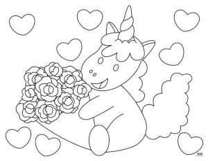 Unicorn Valentine's Day Coloring Pages - FREE | Printabulls