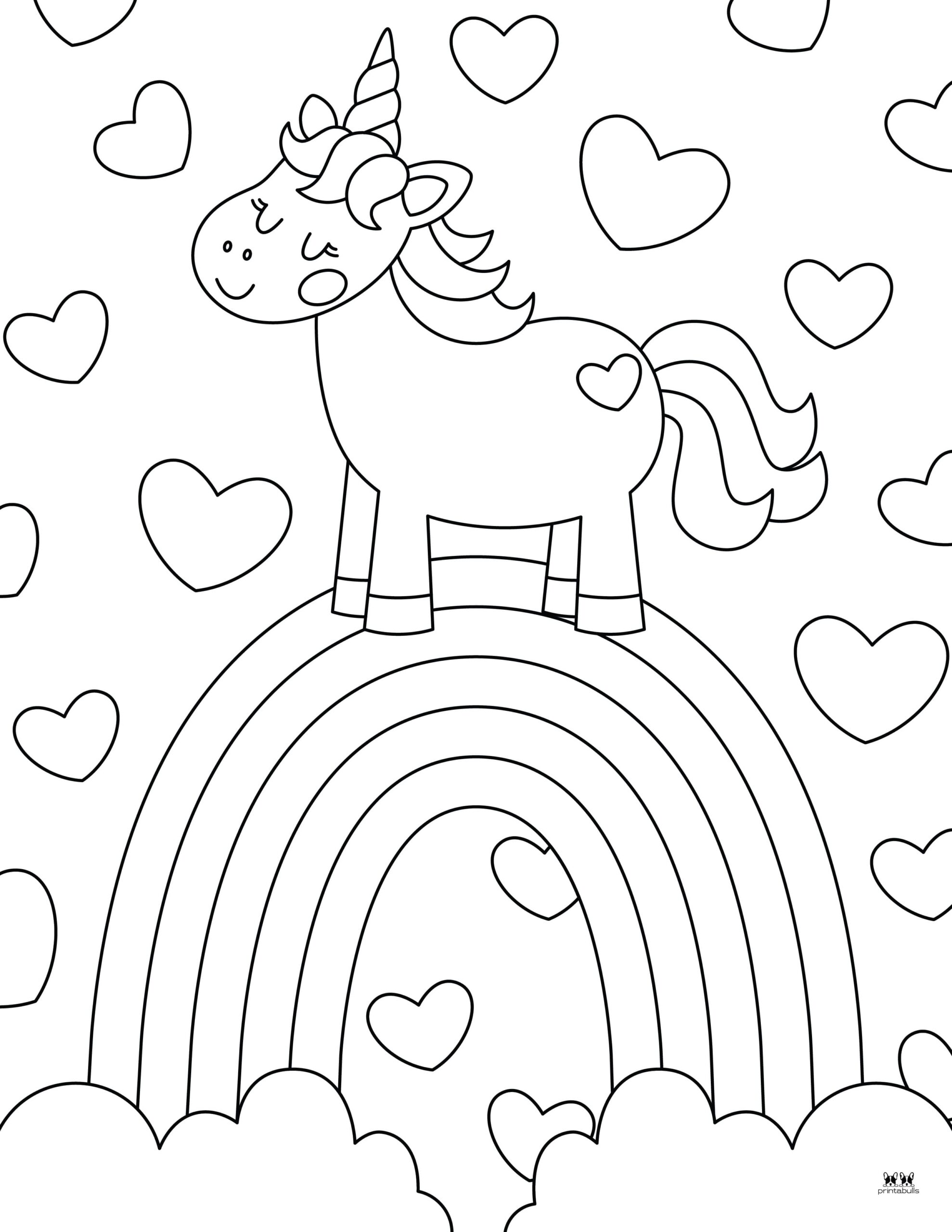 Unicorn Valentine's Day Coloring Pages - FREE | Printabulls