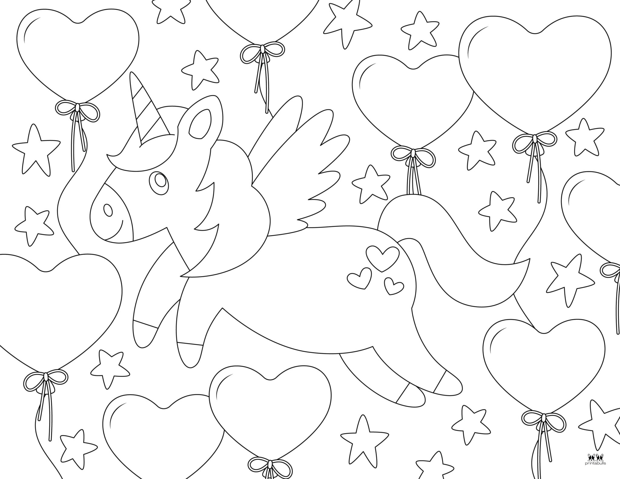 Unicorn Valentine's Day Coloring Pages - FREE | Printabulls