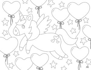 Unicorn Valentine's Day Coloring Pages - FREE | Printabulls
