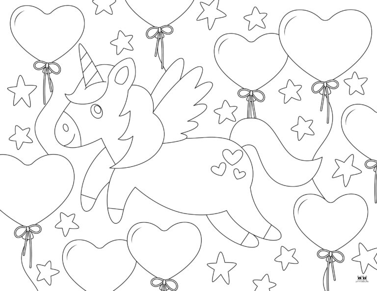 Unicorn Valentine's Day Coloring Pages - FREE | Printabulls
