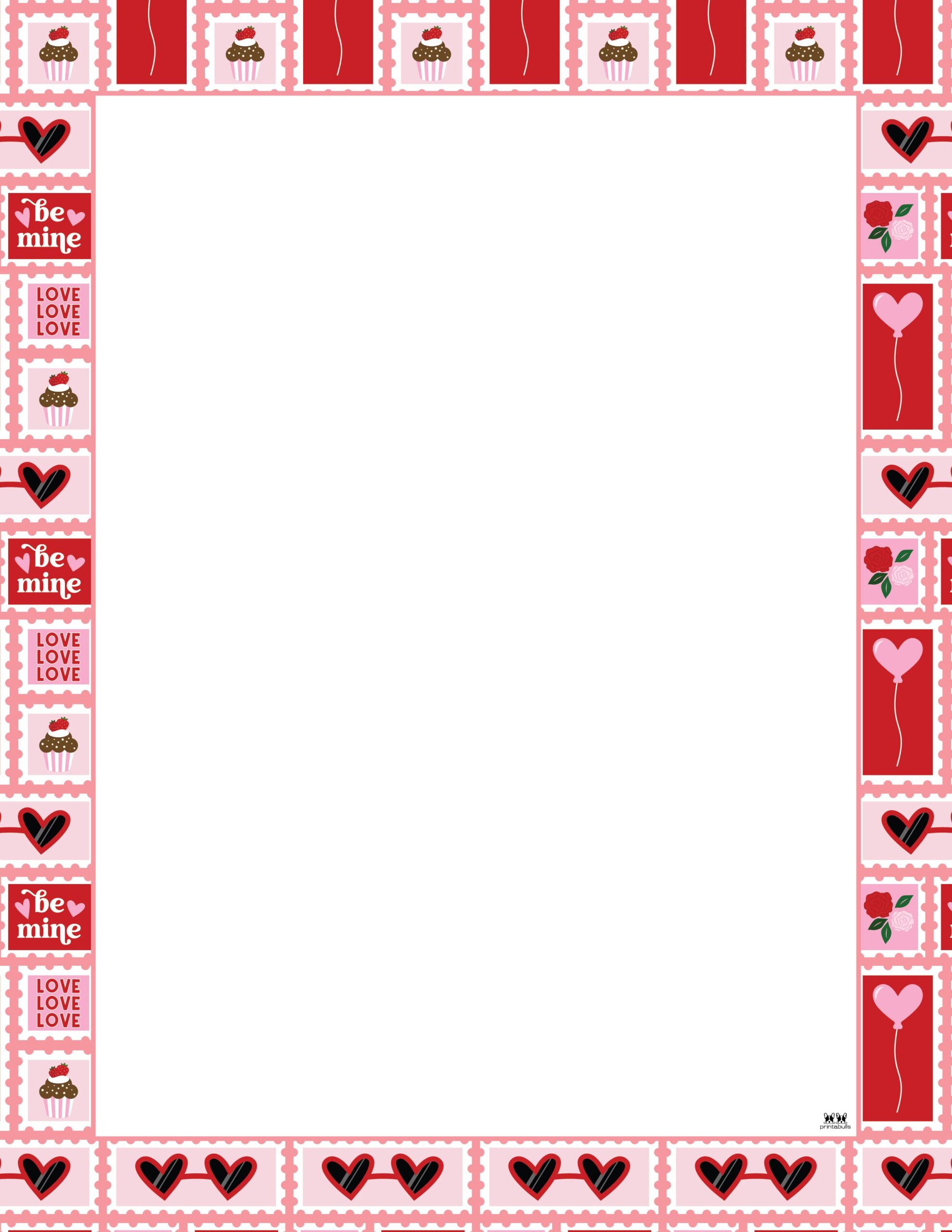 Valentine's Day Borders & Frames - 30 Pages | Printabulls
