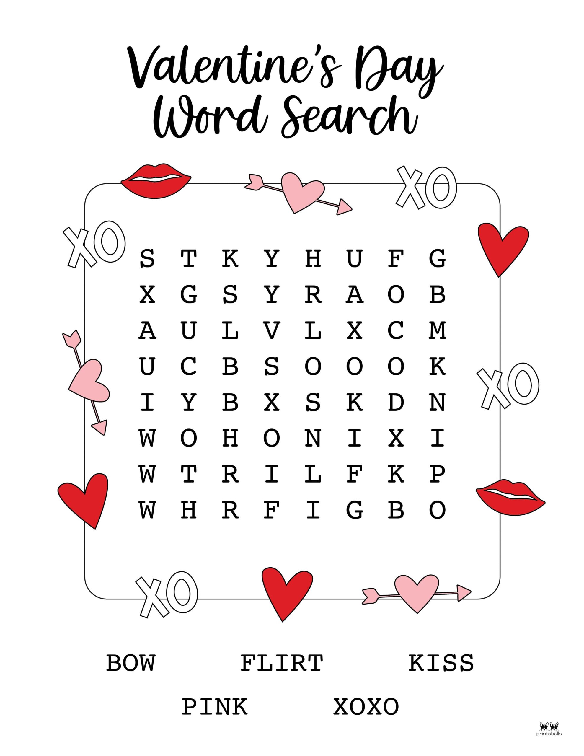Valentine's Day Word Searches - 20 FREE Pages | Printabulls