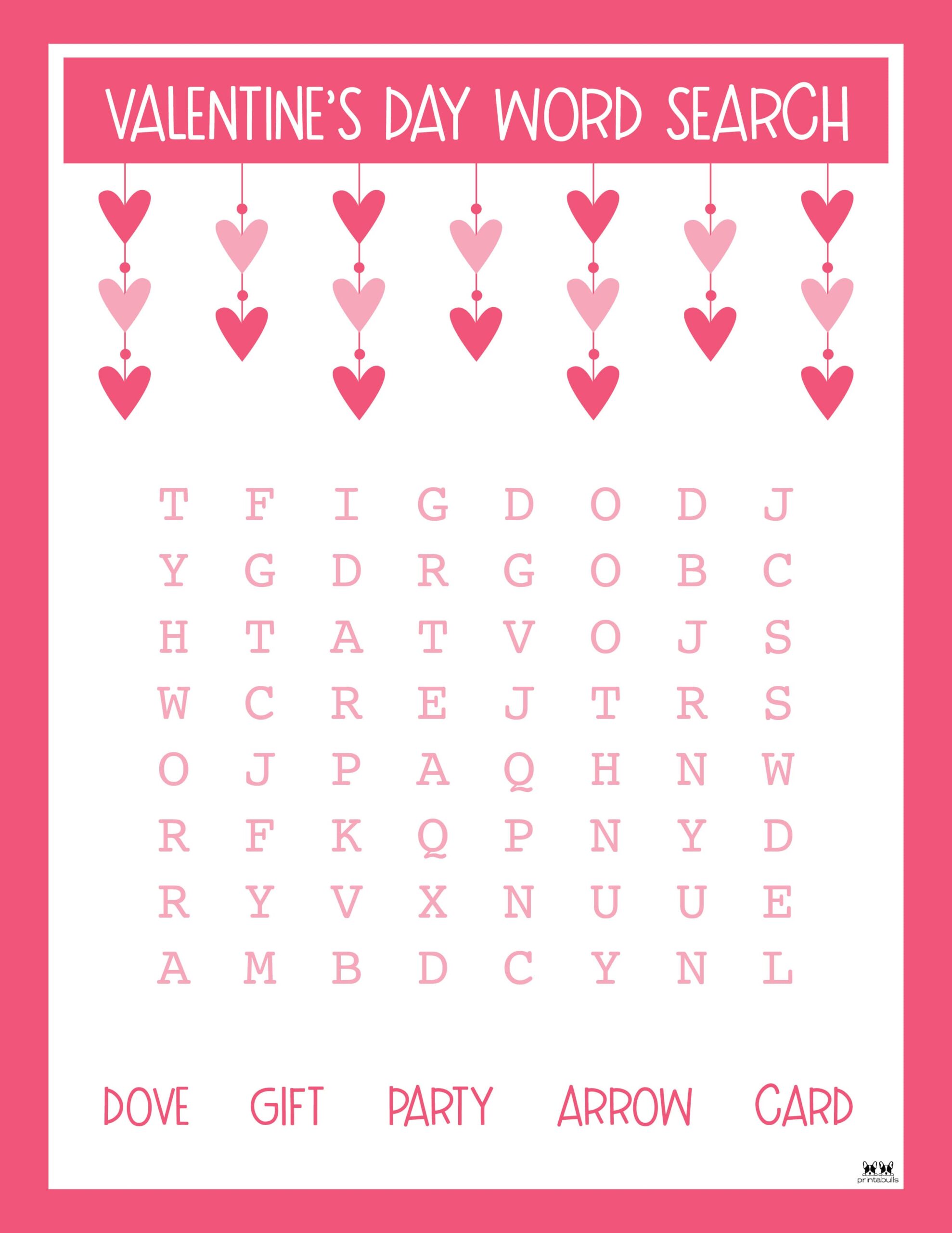 Valentine's Day Word Searches - 20 FREE Pages | Printabulls