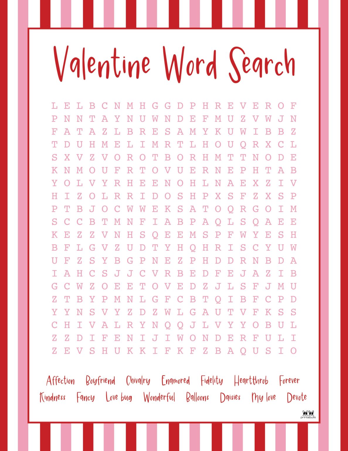 Valentine's Day Word Searches - 20 FREE Pages | Printabulls