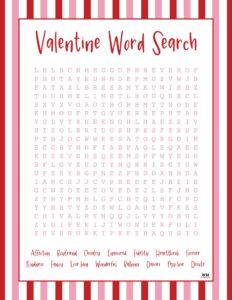 Valentine's Day Word Searches - 20 FREE Pages | Printabulls