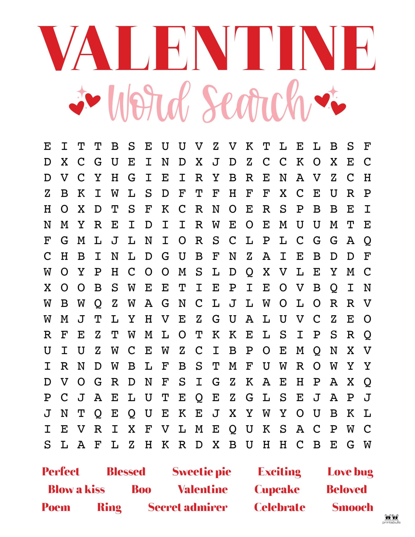 Valentine's Day Word Searches - 20 FREE Pages | Printabulls