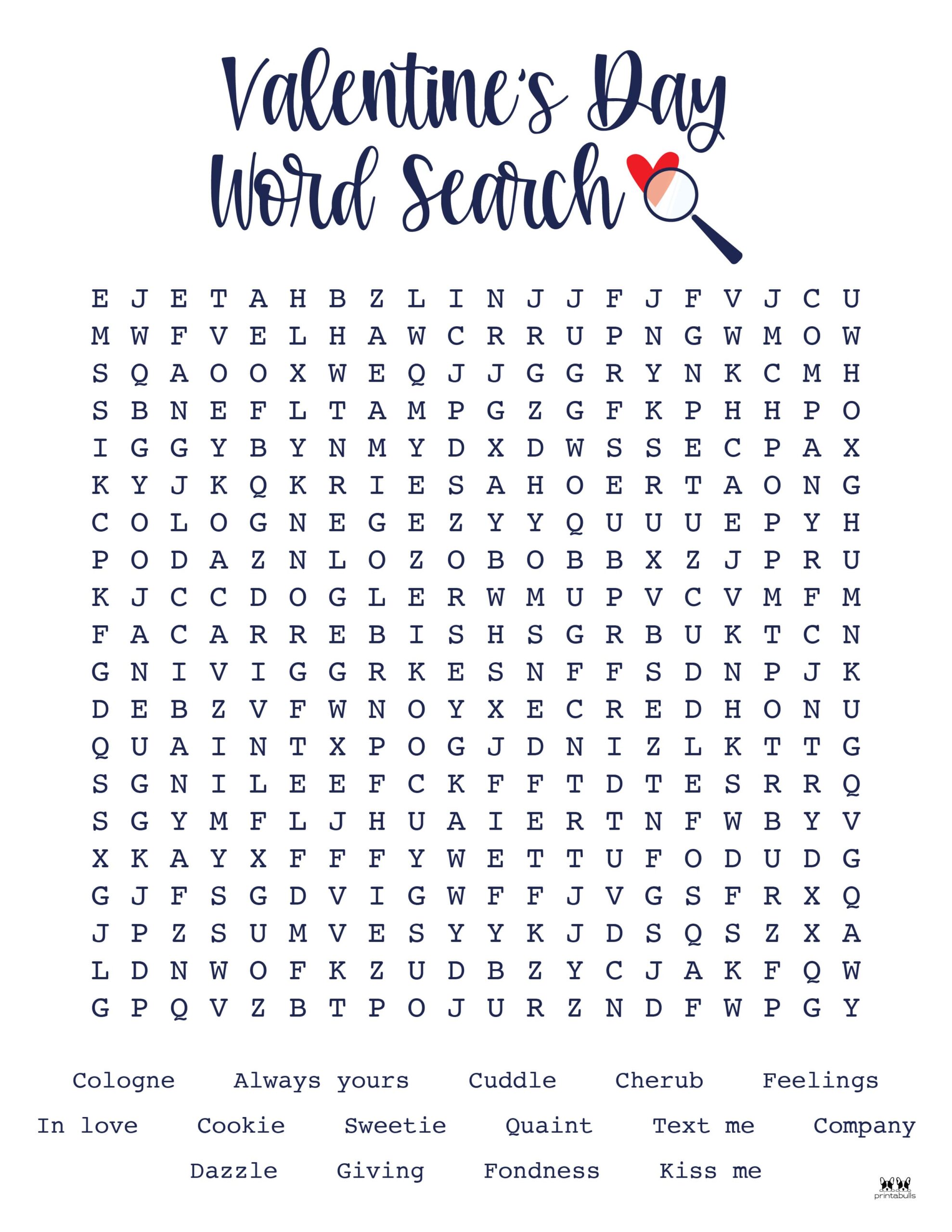 Valentine's Day Word Searches - 20 FREE Pages | Printabulls