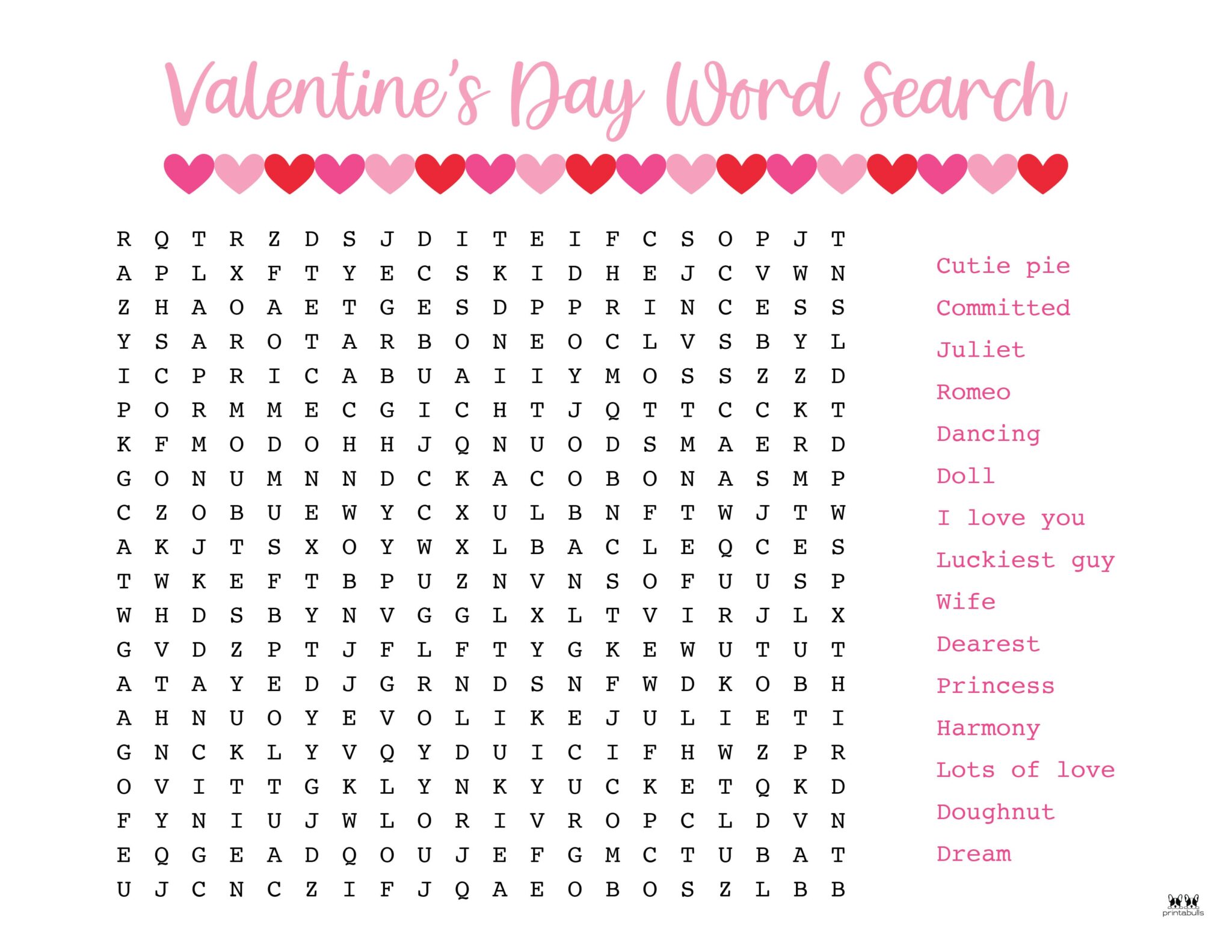 Valentine's Day Word Searches - 20 FREE Pages | Printabulls