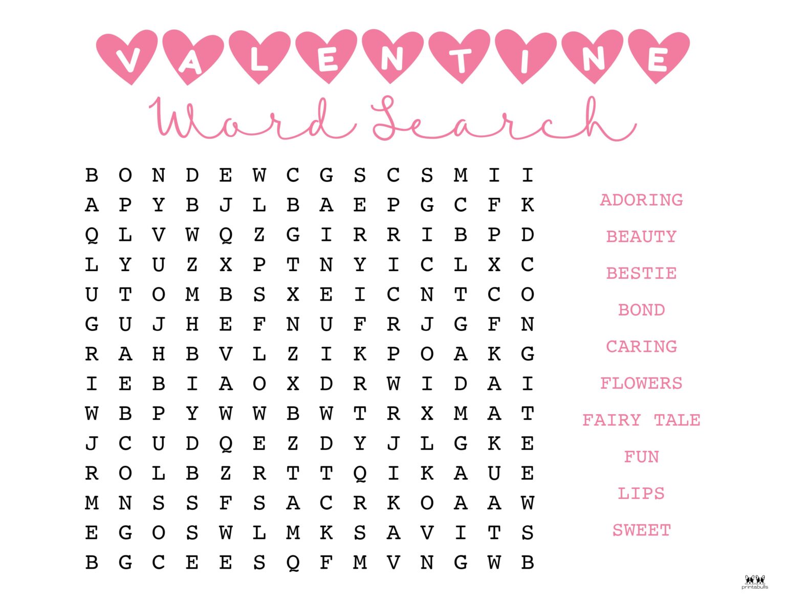 Valentine's Day Word Searches - 20 FREE Pages | Printabulls