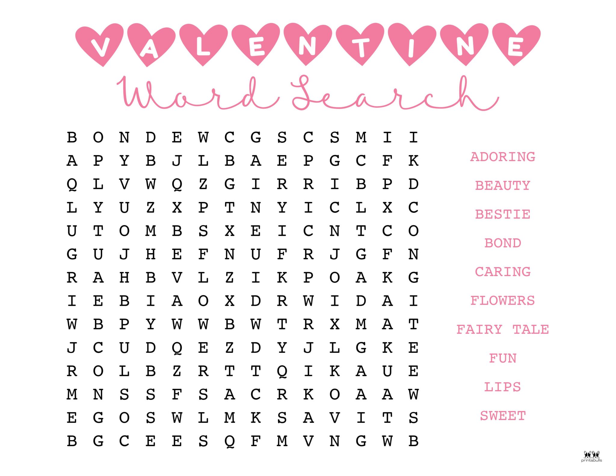 Valentine's Day Word Searches - 20 FREE Pages | Printabulls