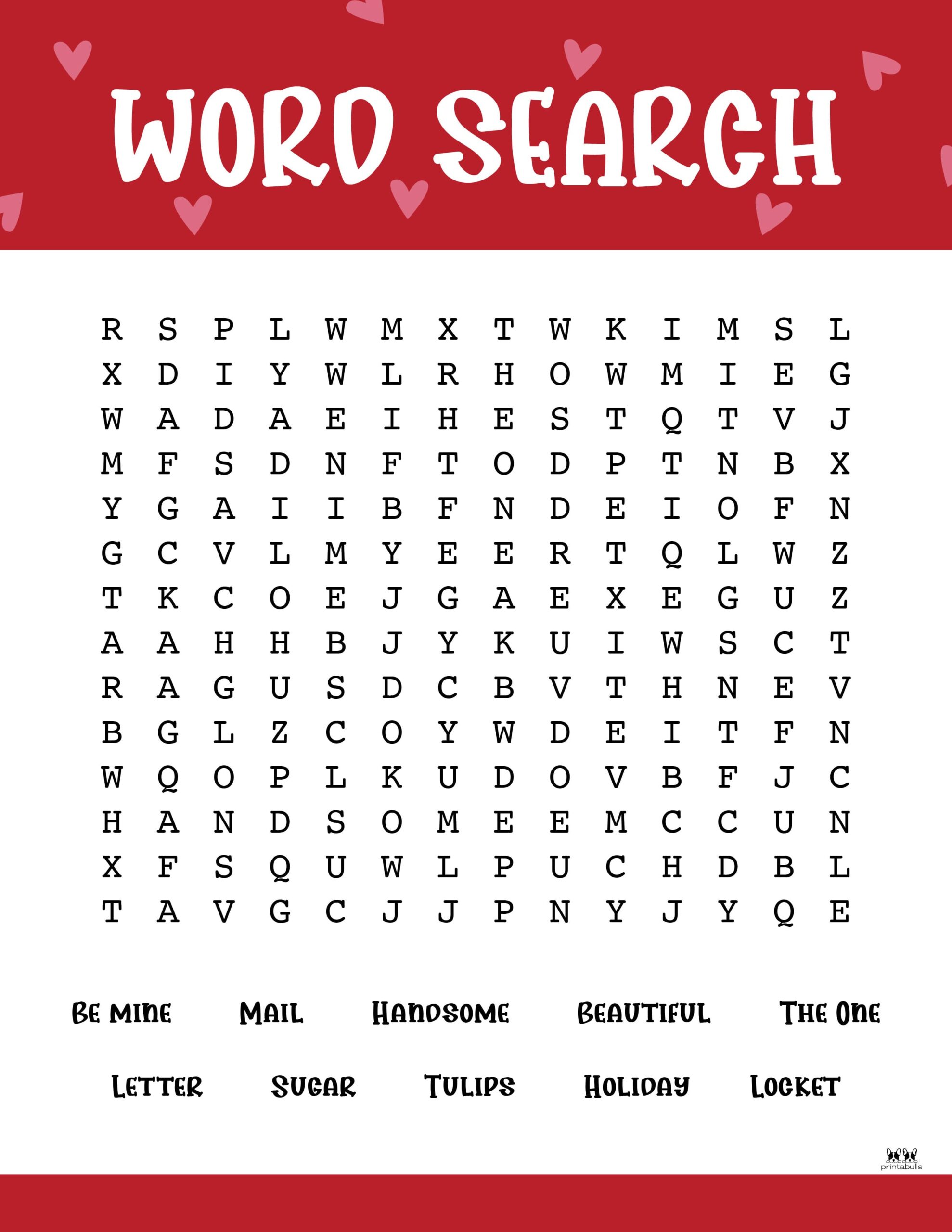 Valentine's Day Word Searches - 20 FREE Pages | Printabulls