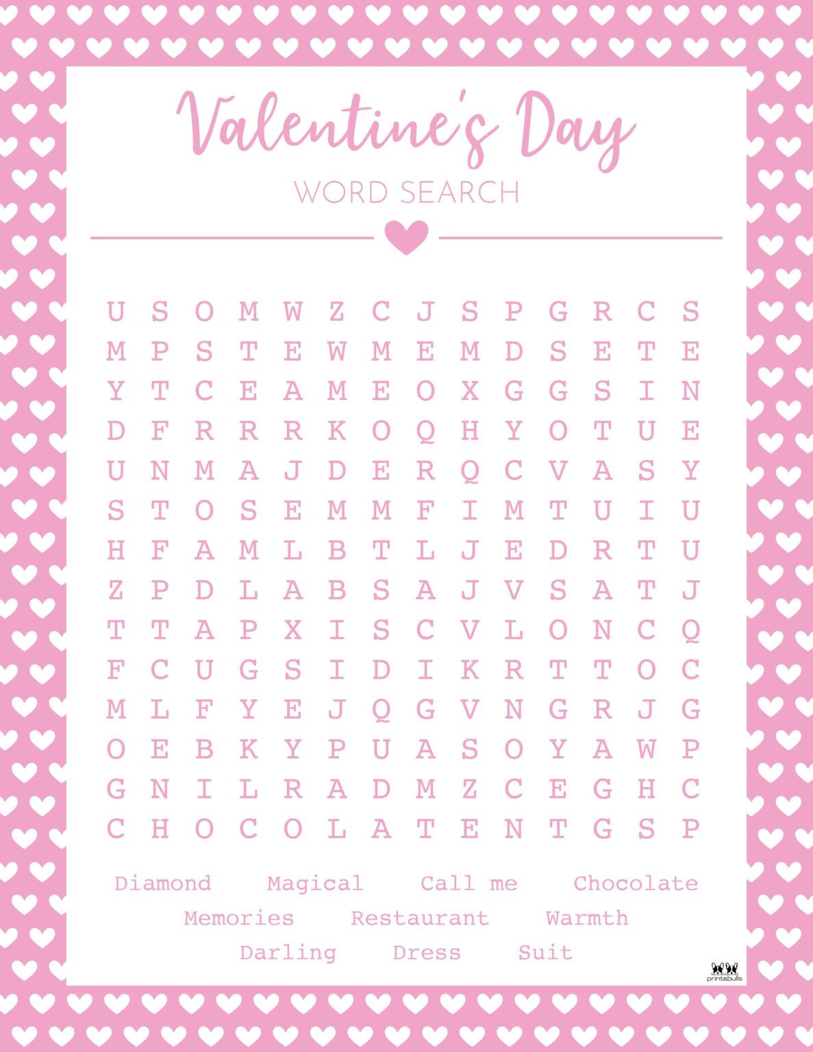Valentine's Day Word Searches - 20 FREE Pages | Printabulls