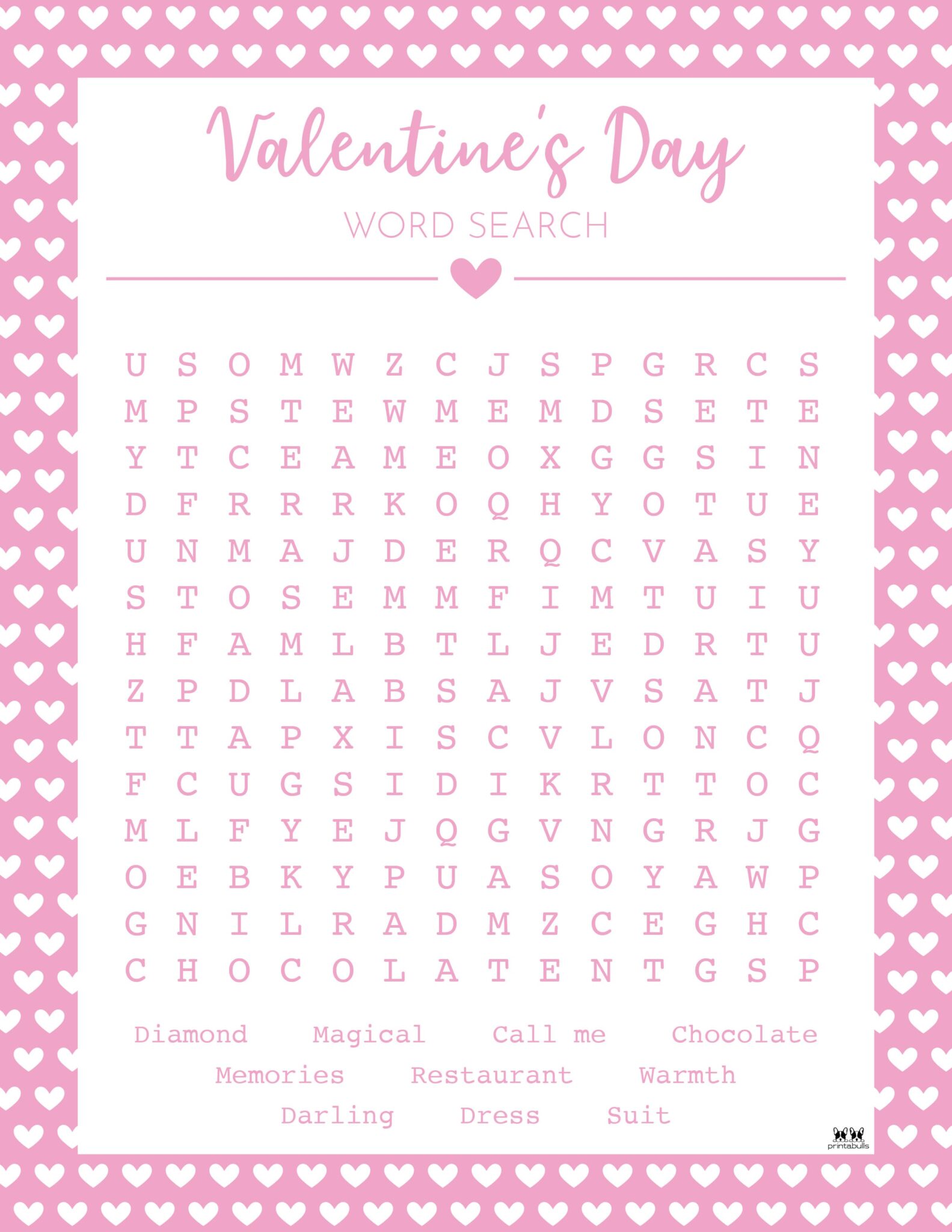 Valentine's Day Word Searches - 20 FREE Pages | Printabulls