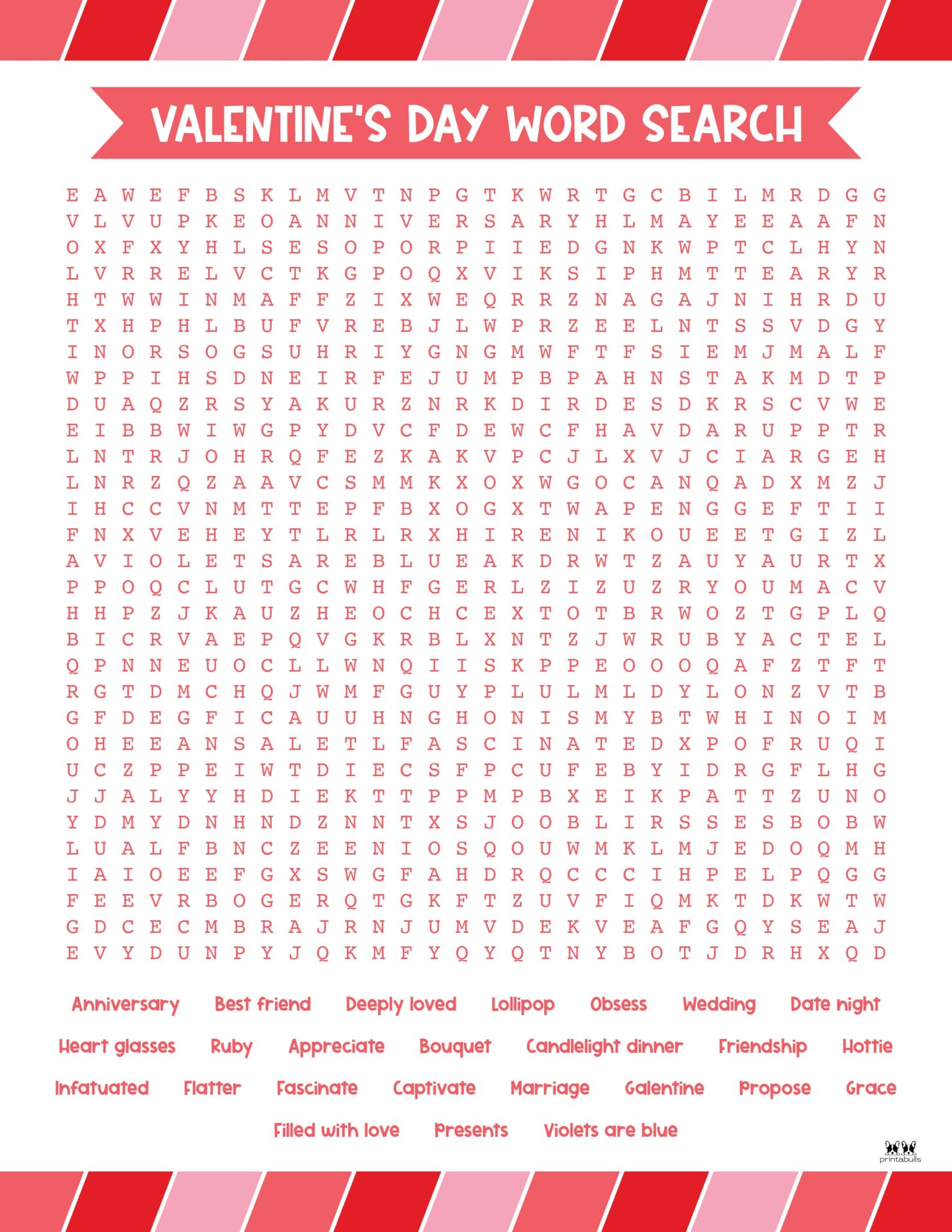Valentine's Day Word Searches - 20 FREE Pages | Printabulls