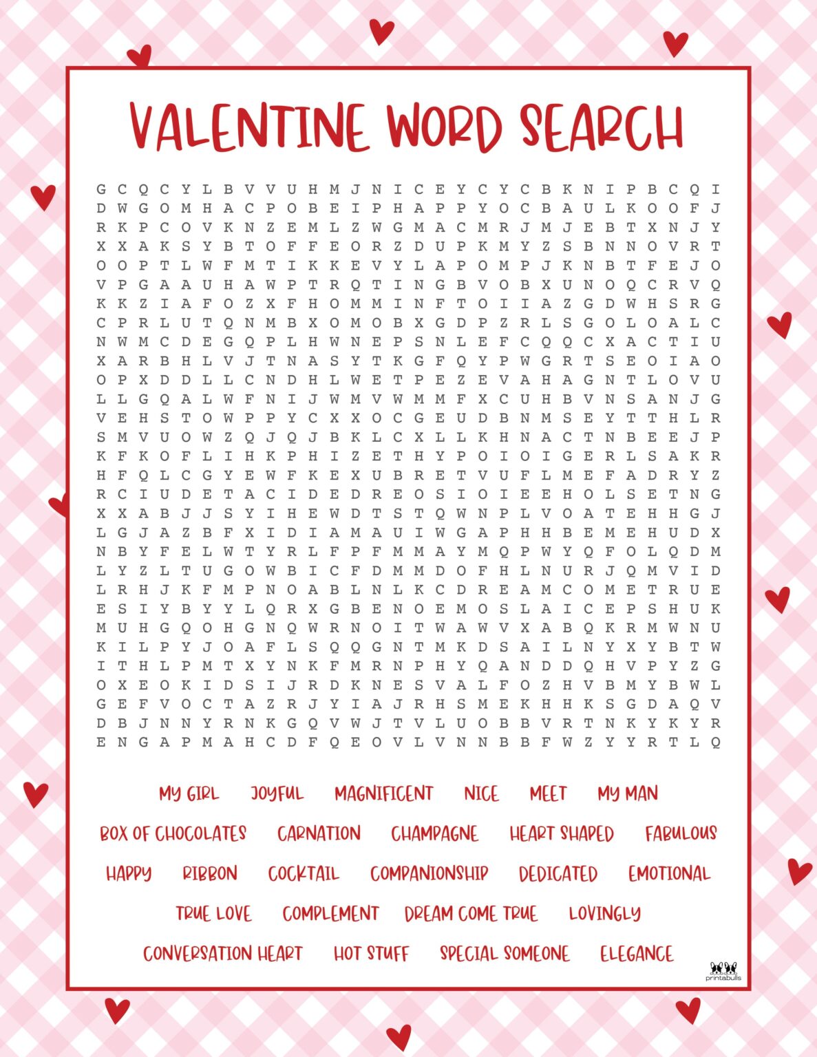 Valentine's Day Word Searches - 20 FREE Pages | Printabulls