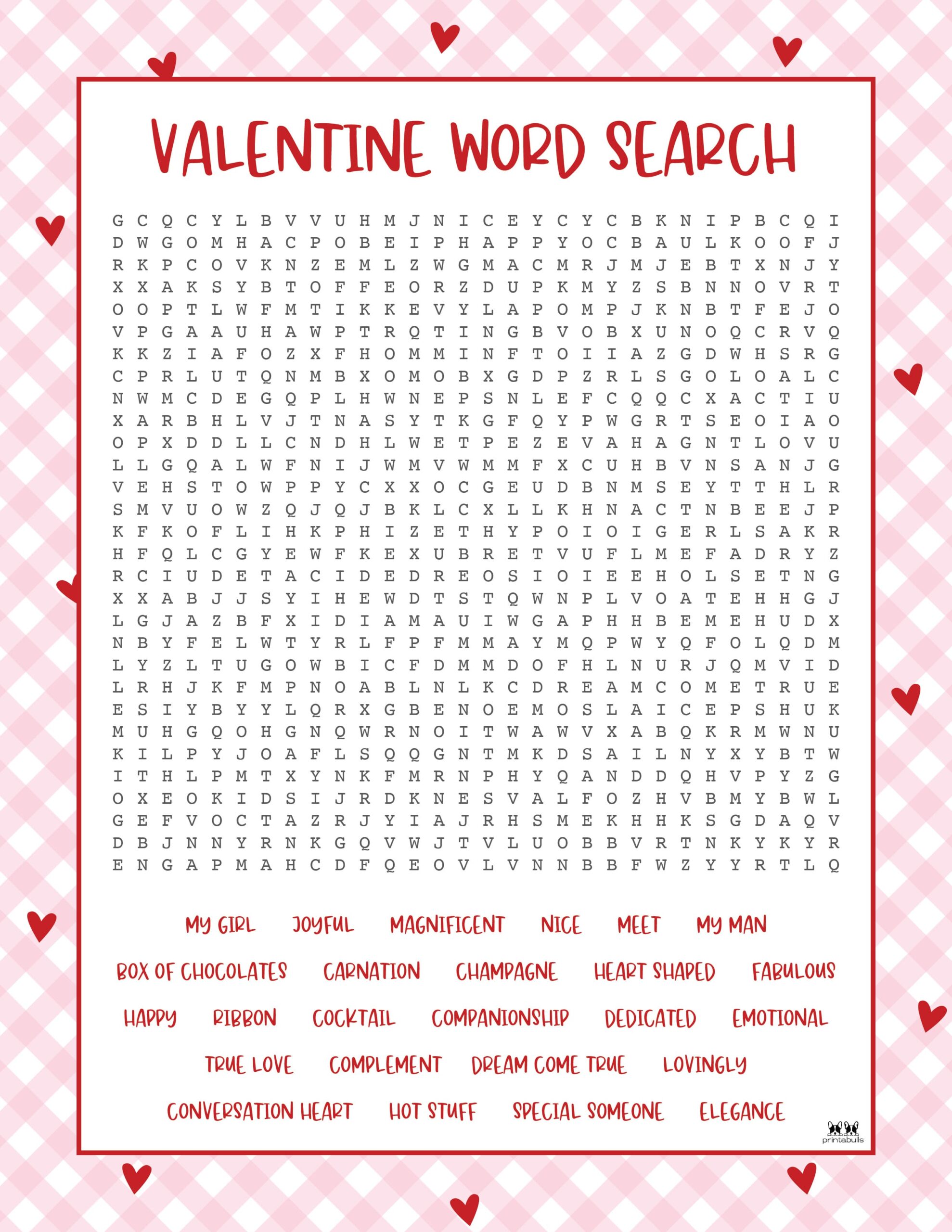 Valentine's Day Word Searches - 20 FREE Pages | Printabulls