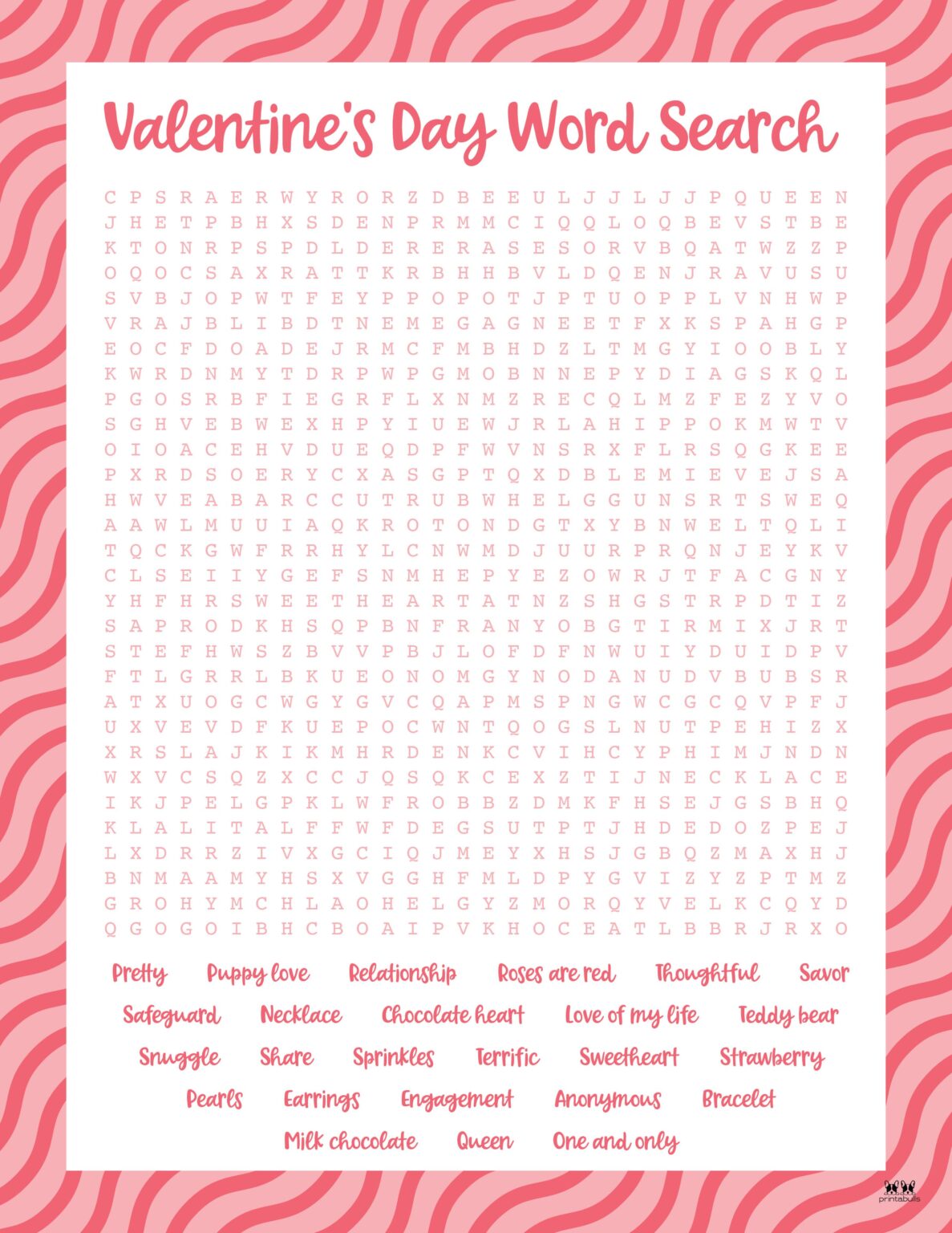 Valentine's Day Word Searches - 20 FREE Pages | Printabulls