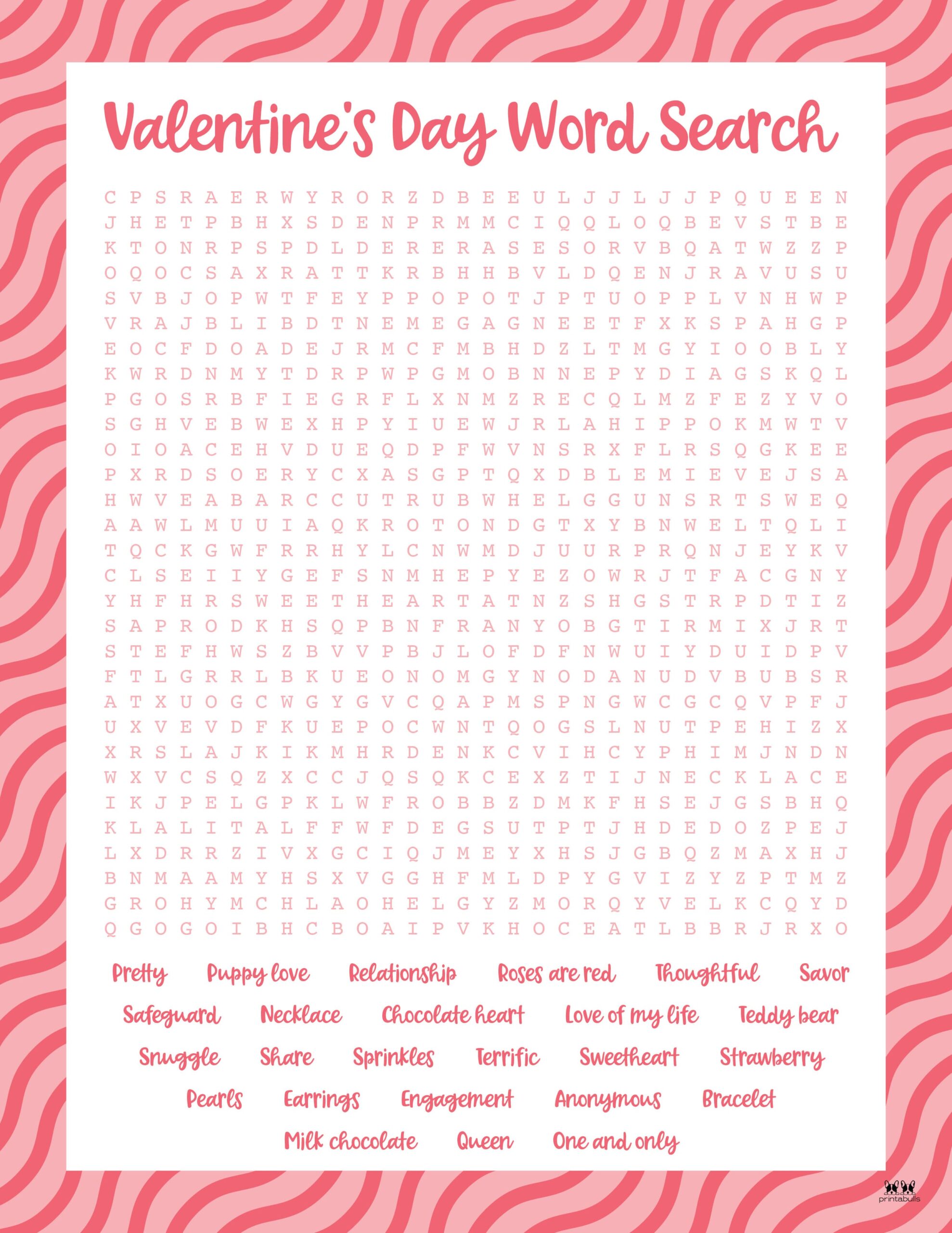 Valentine's Day Word Searches - 20 FREE Pages | Printabulls