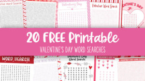 Valentine's Day Word Searches - 20 FREE Pages | Printabulls