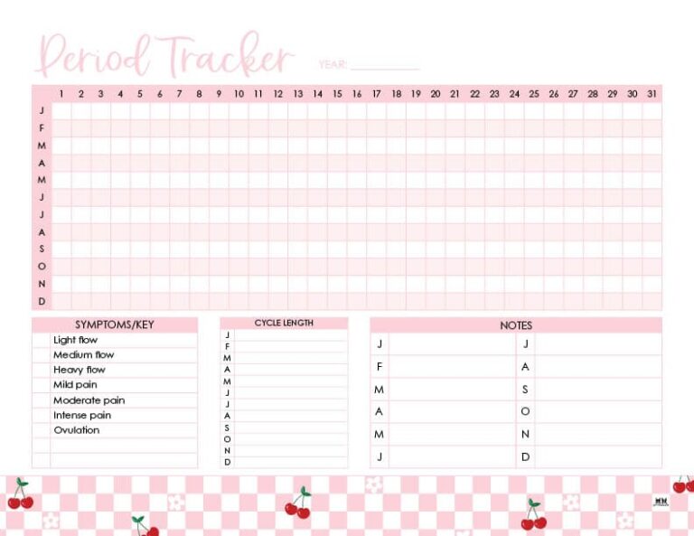 Period Trackers - 25 FREE Trackers | Printabulls