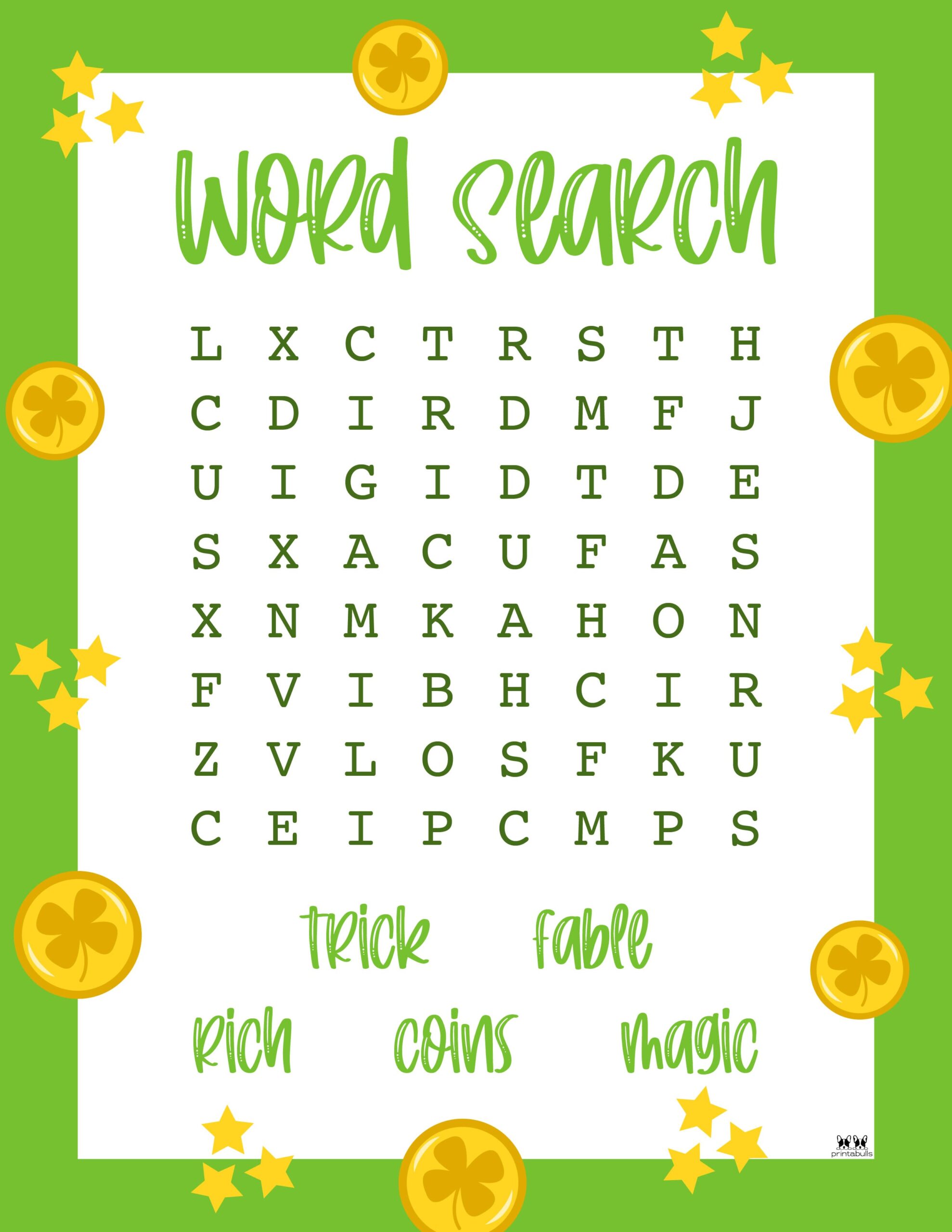 St. Patrick's Day Word Searches - 20 Pages | Printabulls