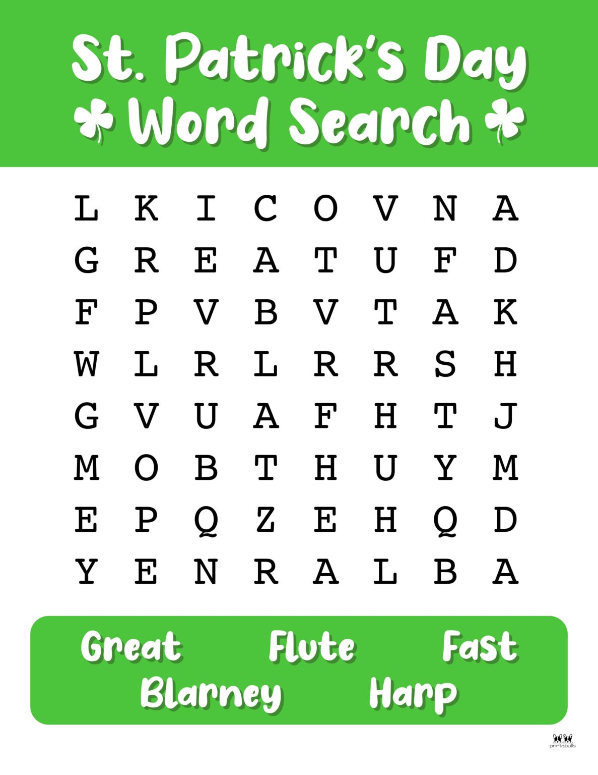 St. Patrick's Day Word Searches - 20 Pages | Printabulls