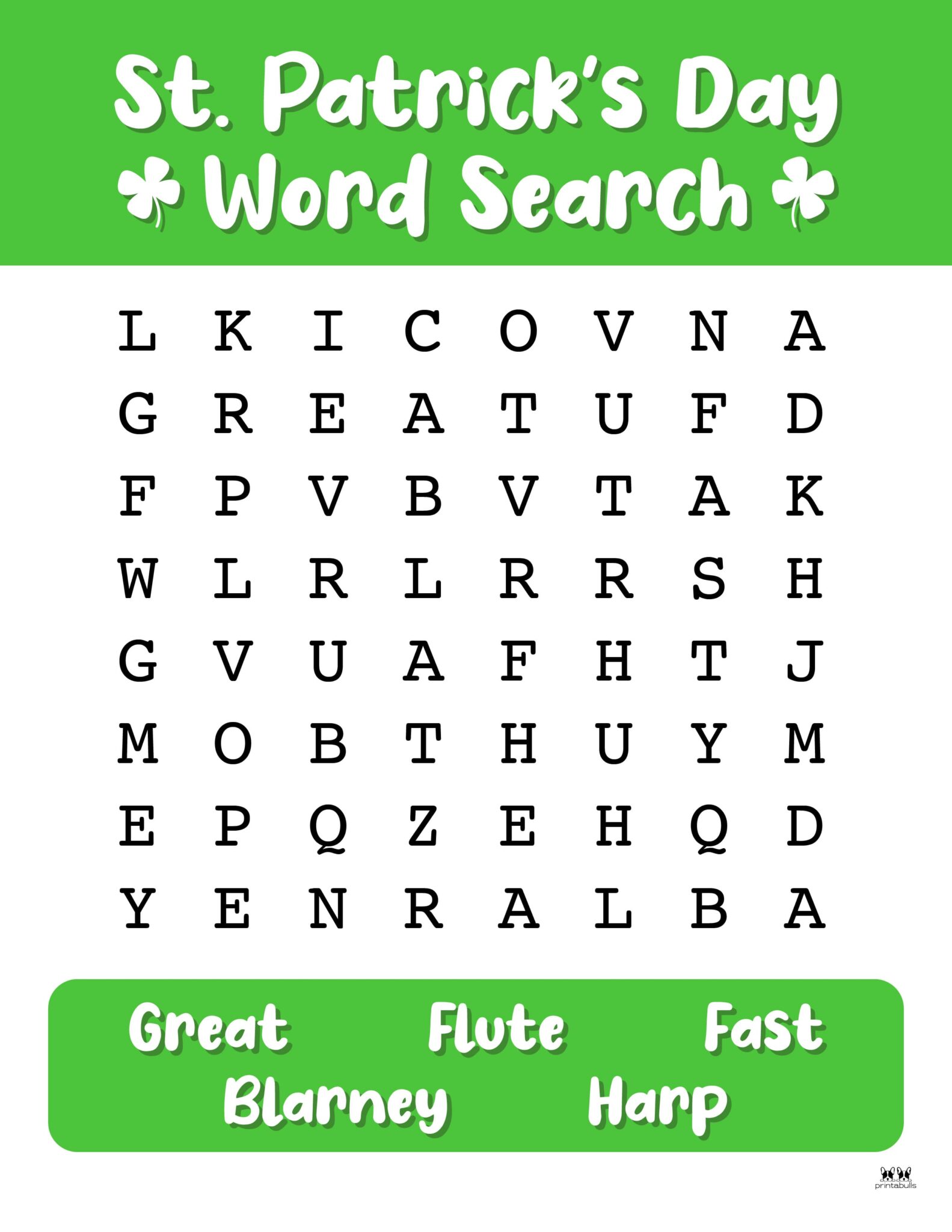 St. Patrick's Day Word Searches - 20 Pages | Printabulls