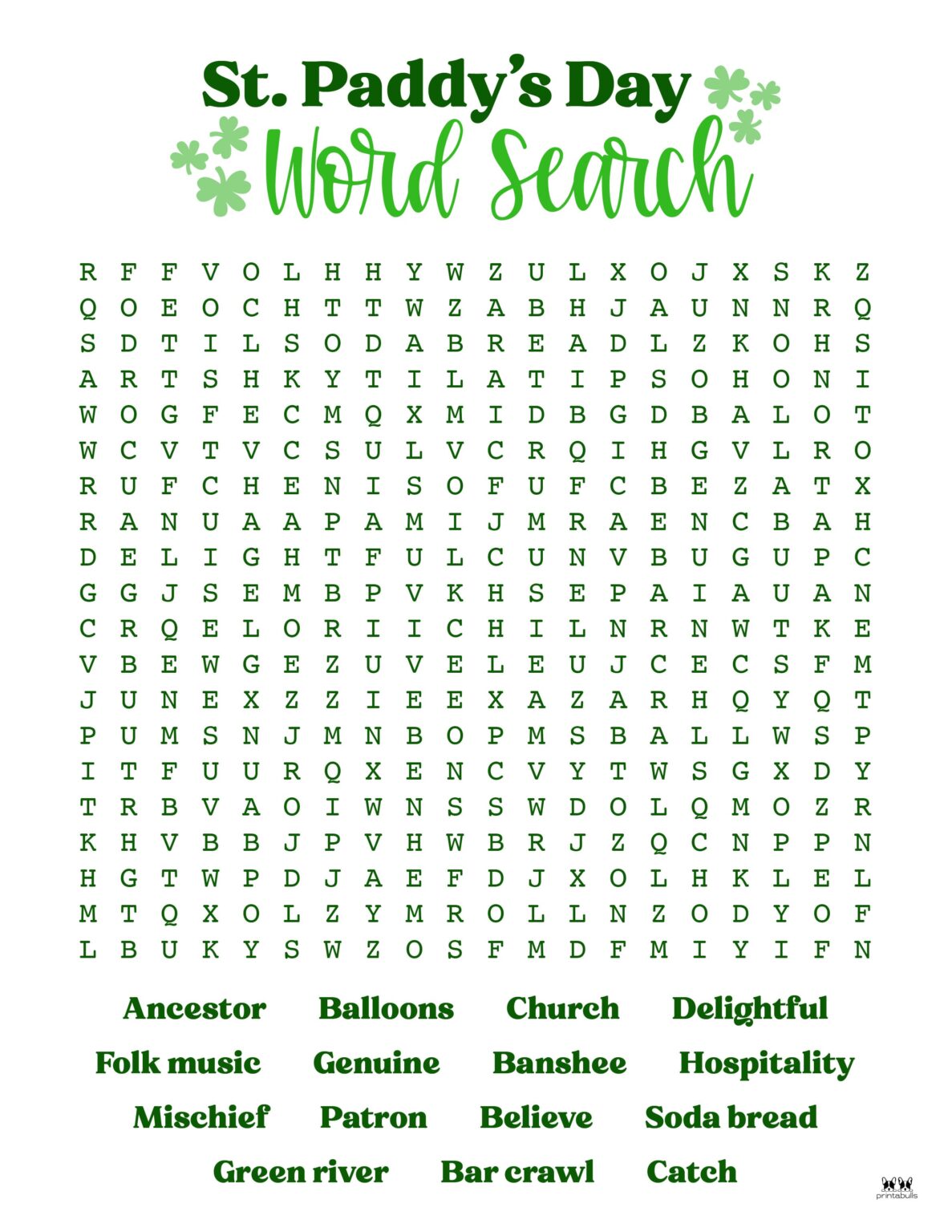St. Patrick's Day Word Searches - 20 Pages | Printabulls
