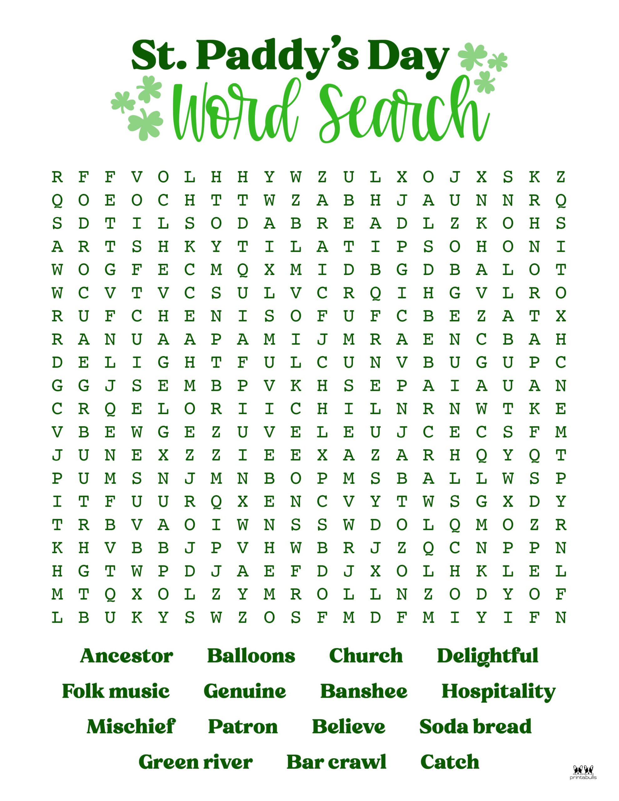 St. Patrick's Day Word Searches - 20 Pages | Printabulls