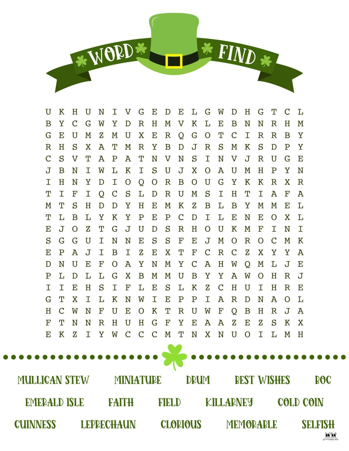 St. Patrick's Day Word Searches - 20 Pages | Printabulls